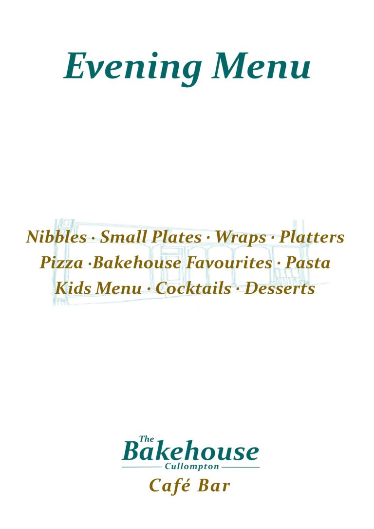 Menus 2025 – The Bakehouse Cullompton
