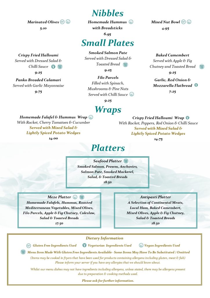 Menus 2025 – The Bakehouse Cullompton