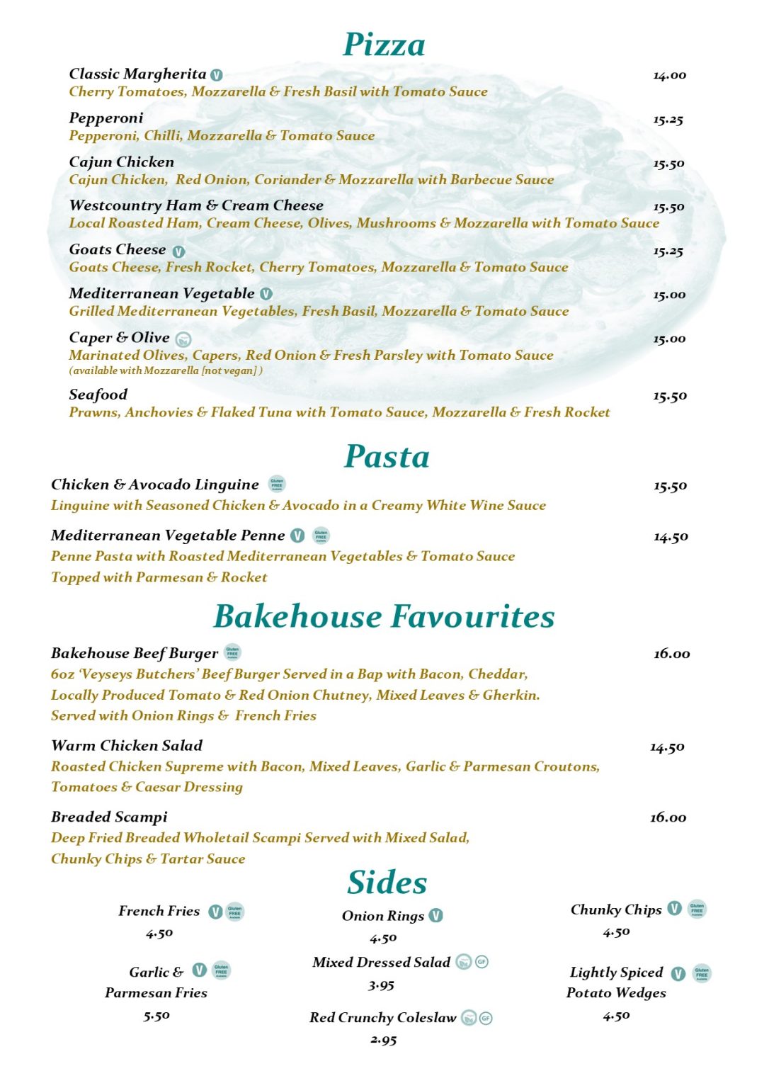 Menus 2025 – The Bakehouse Cullompton